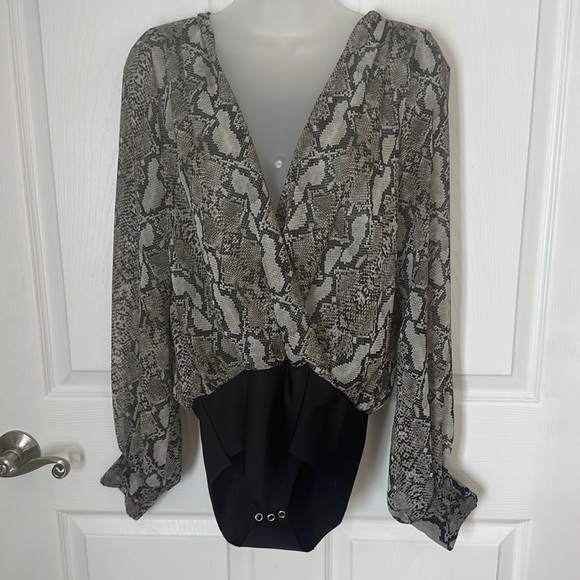 Zara | Tops | Zara Snakeskin Bodysuit | Poshmark